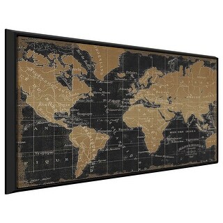 "Mappemonde Borderless Black Gold" Print on Floating Canvas - Bed Bath & Beyond - 36403748